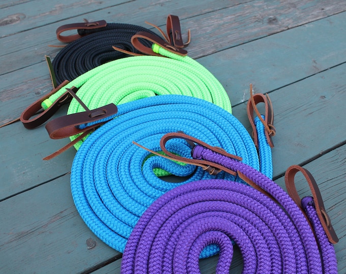 Custom Loop Reins - 9/16" & 1/2" Yacht Rope - 38 Colors INCLUDING ...