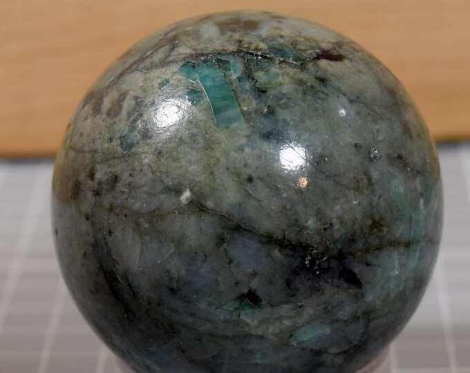 Natural Brazilian Emerald Sphere Green Beryl Natural Stone Sphere 2.5 Inches Diameter Decorator ...