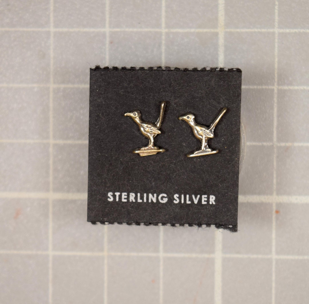 Handcrafted Sterling Silver Road Runner Stud Earrings 8mm - Etsy