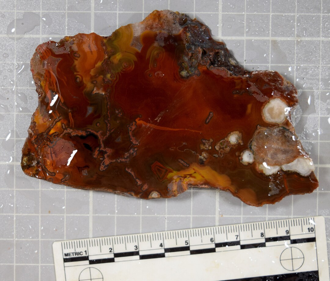 121g Argentina River Crossing Agate Slab, 114x71mm Gemstone for ...