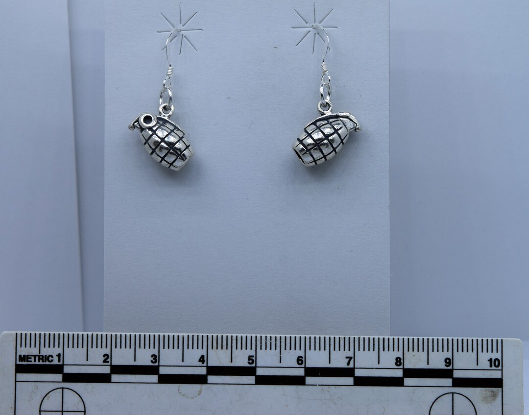 Handmade Sterling Silver Pineapple Grenade Dangle Earrings - Etsy