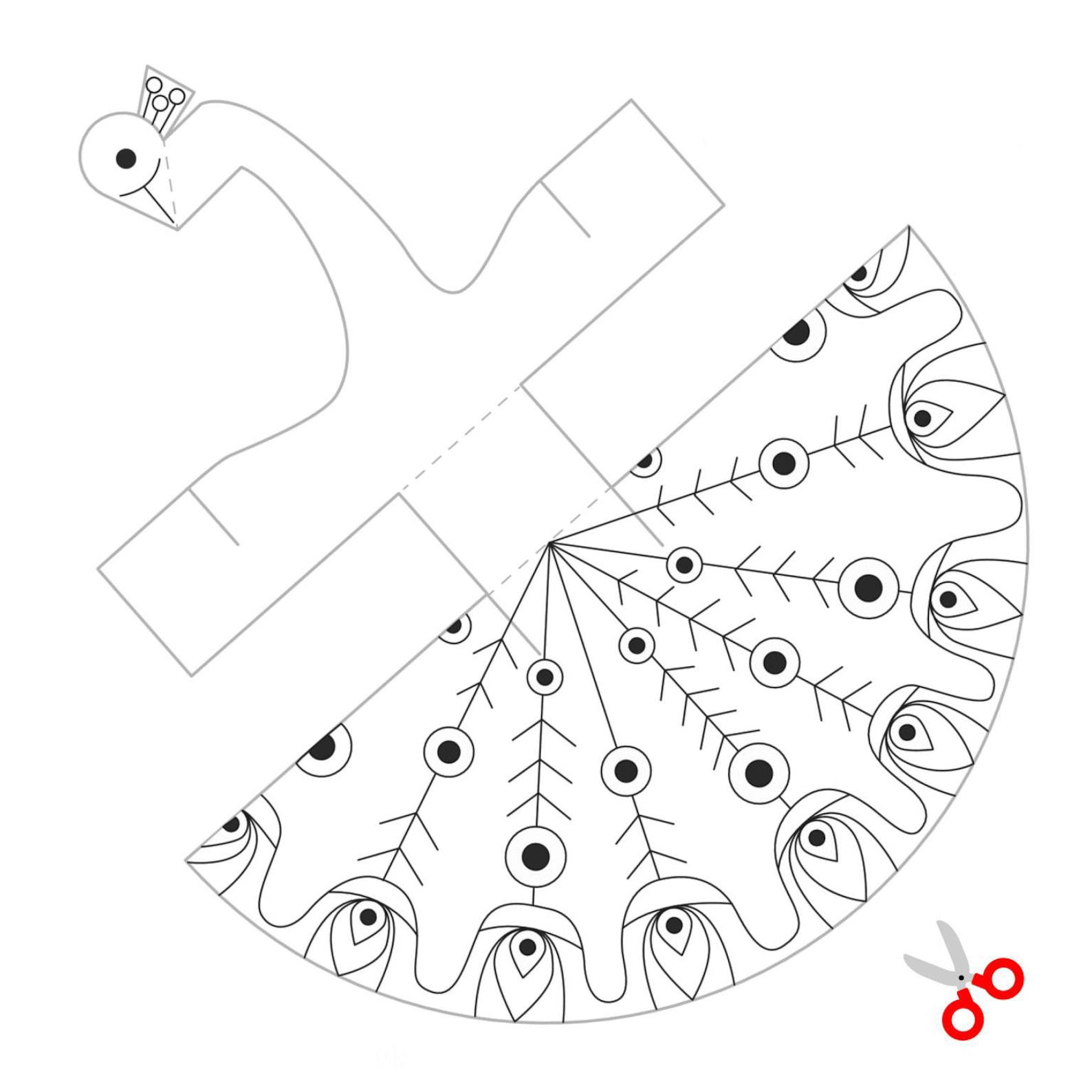 Printable Crafts for Kids Make a Peacock Craftcut and Paste | Etsy