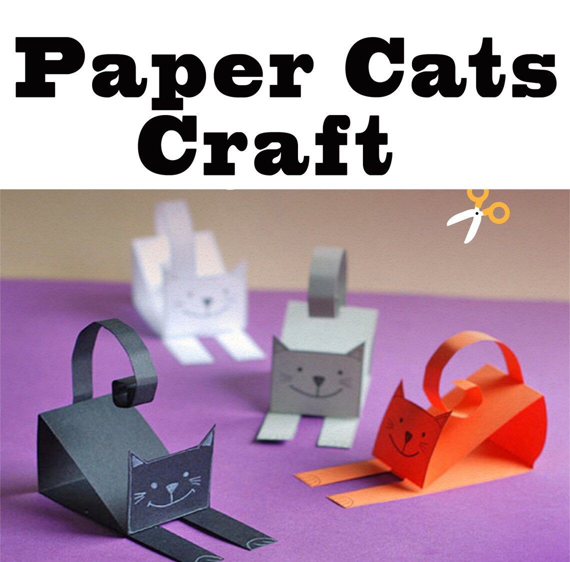 Printable Crafts for Kids Make a Cat Craft Cut and Paste - Etsy