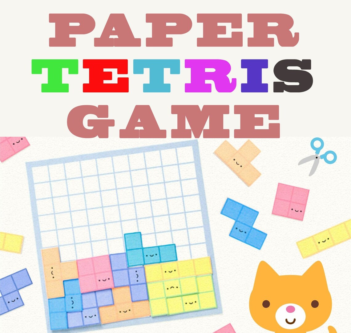 Paper Tetris Game PDF Kids Game PDF Attention Developing | Etsy