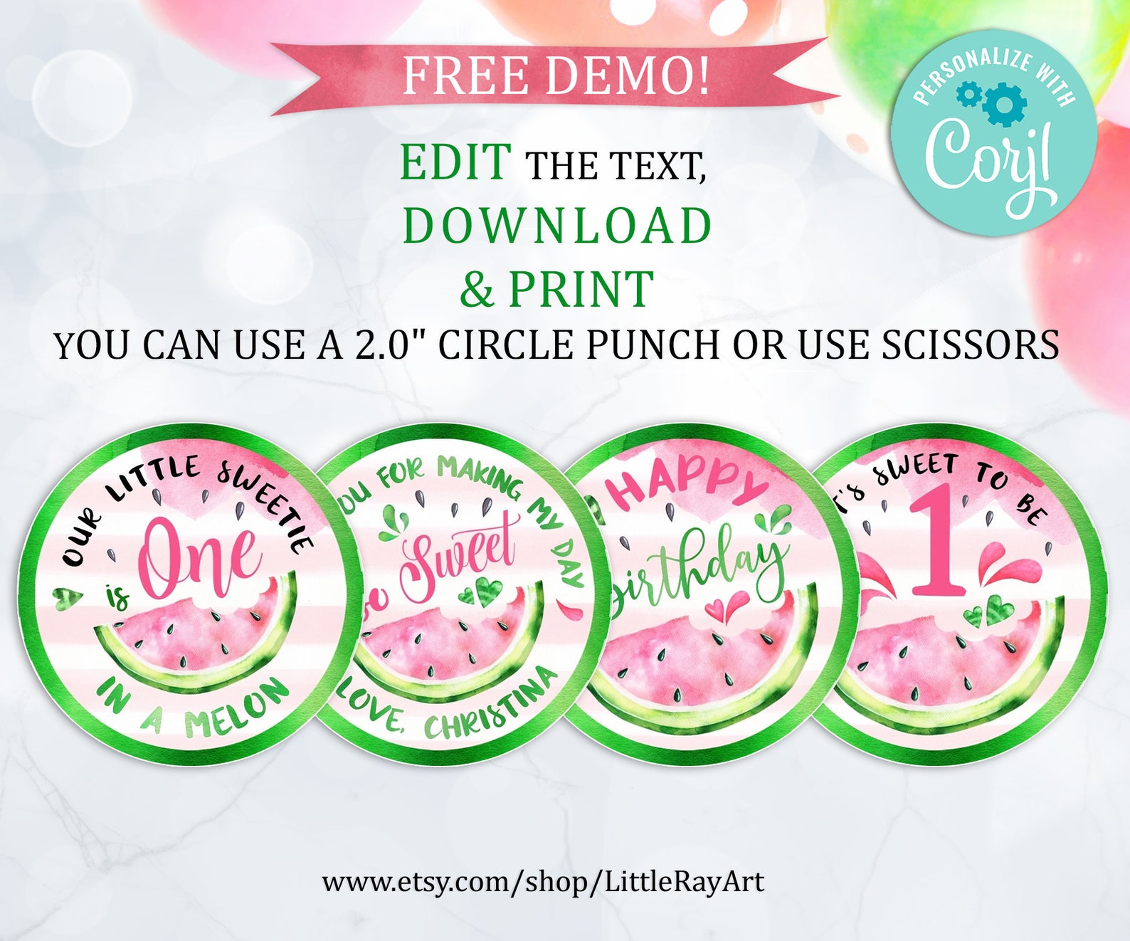 Printable Watermelon Cupcake Toppers - Printable Word Searches