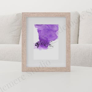 Purple Bass Clef - Music Notes - Watercolor - Digital Download - Print ...