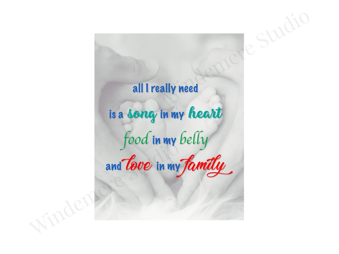 All I Really Need - Raffi Song Lyrics - Digital Download - Print at ...