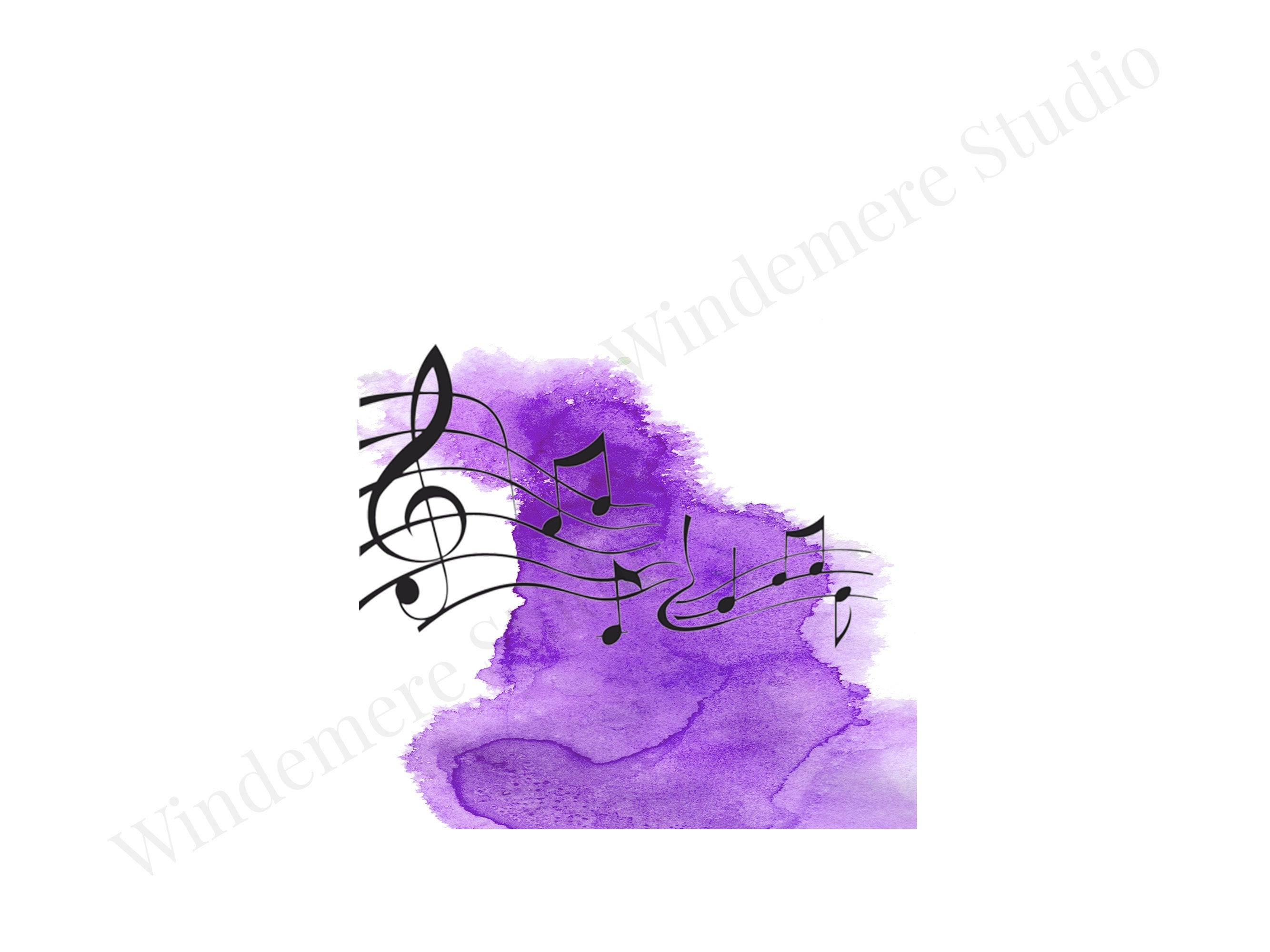 Purple Treble Clef Music Notes Aquarel Digital Download Print at Home ...
