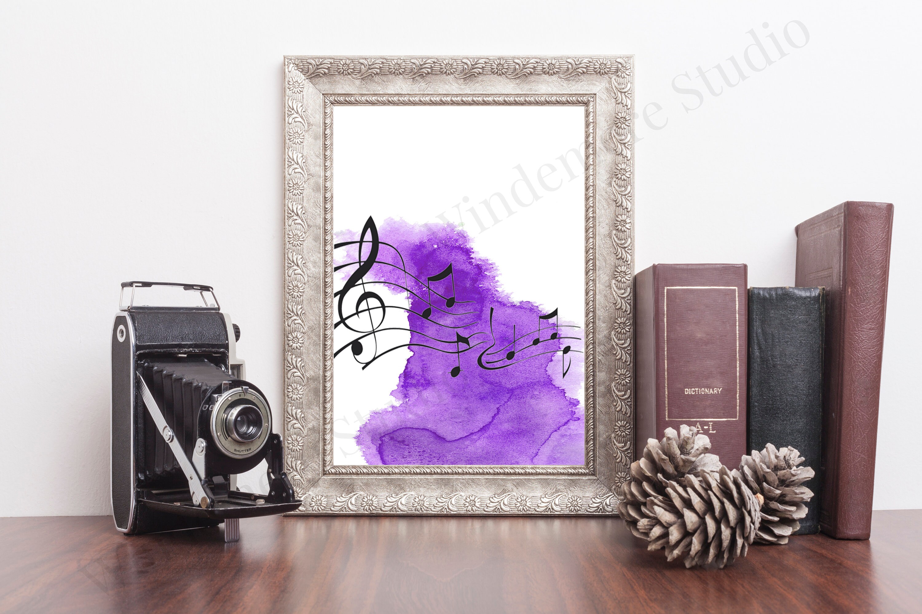 Purple Treble Clef Music Notes Aquarel Digital Download Print at Home ...