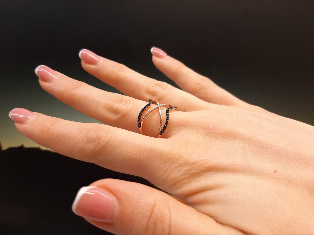Gold X Ring, Criss Cross Ring, Thin Gold Ring, X Ring , Rose Gold Criss ...