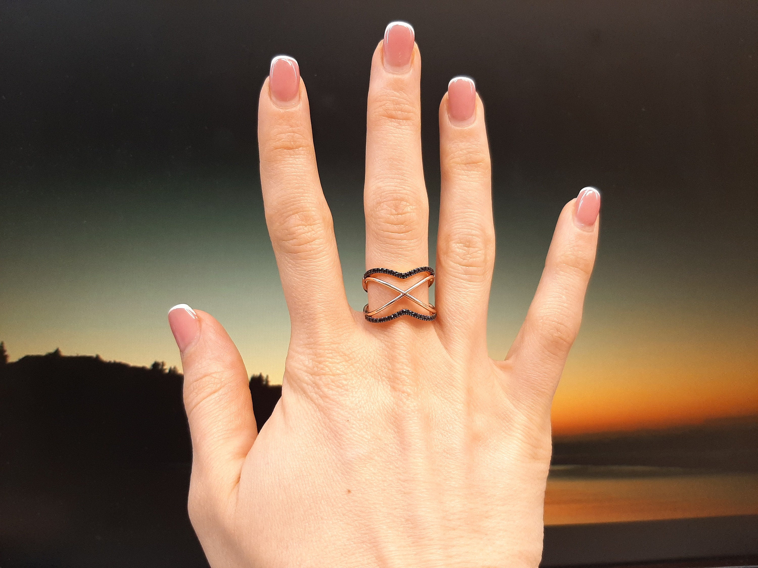 Gold X Ring Criss Cross Ring Thin Gold Ring X Ring Rose | Etsy