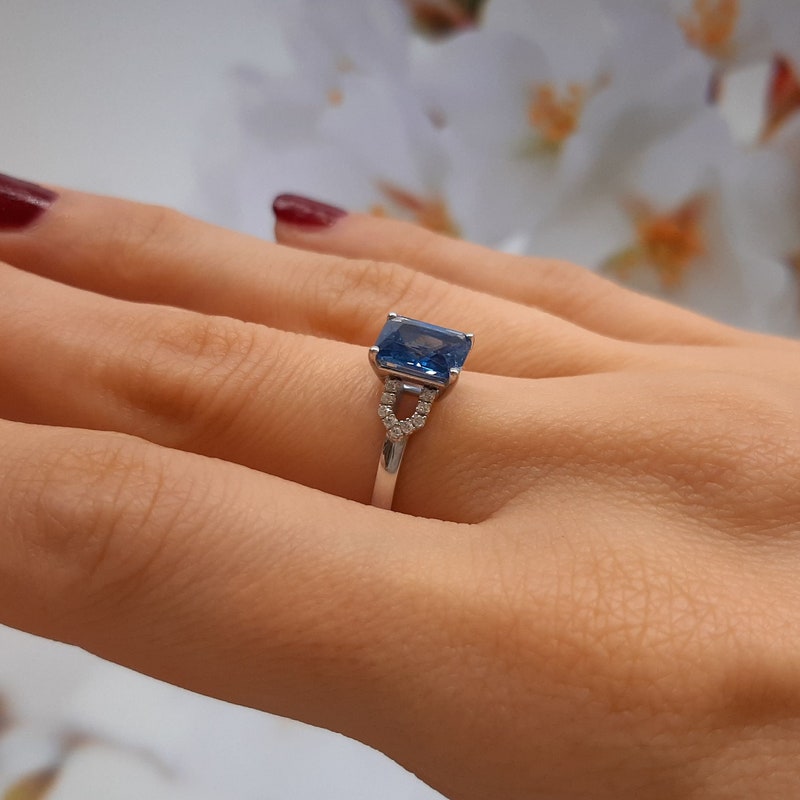 Blue Engagement Ring - Etsy