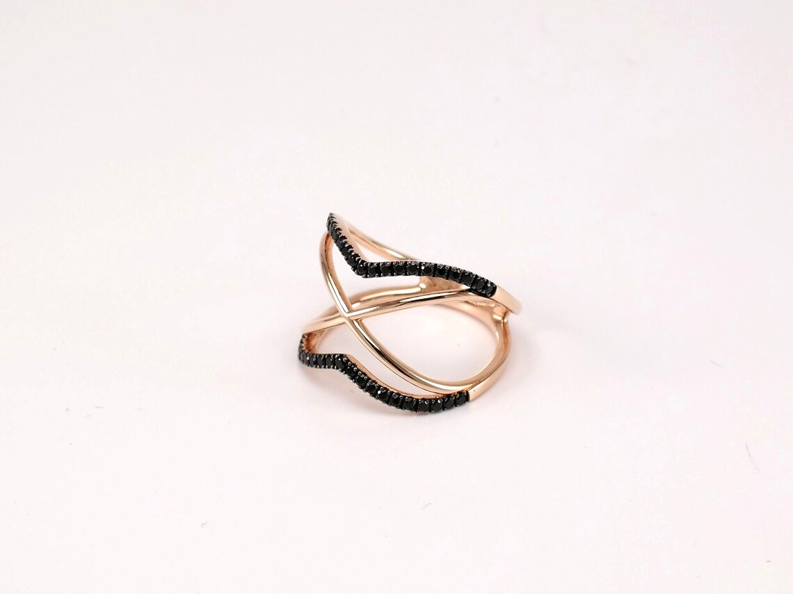 Gold X Ring Criss Cross Ring Thin Gold Ring X Ring Rose | Etsy