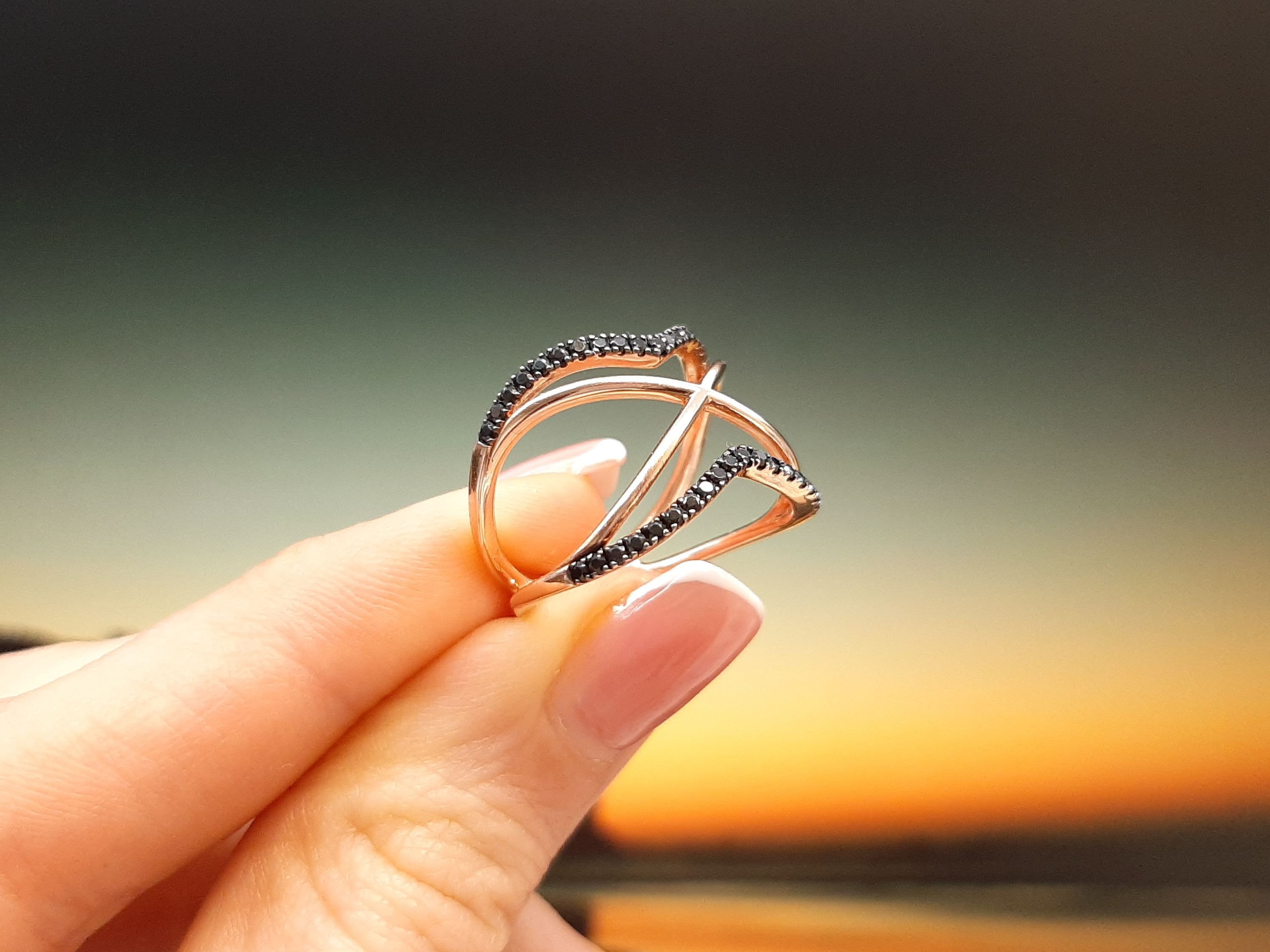 Gold X Ring Criss Cross Ring Thin Gold Ring X Ring Rose | Etsy