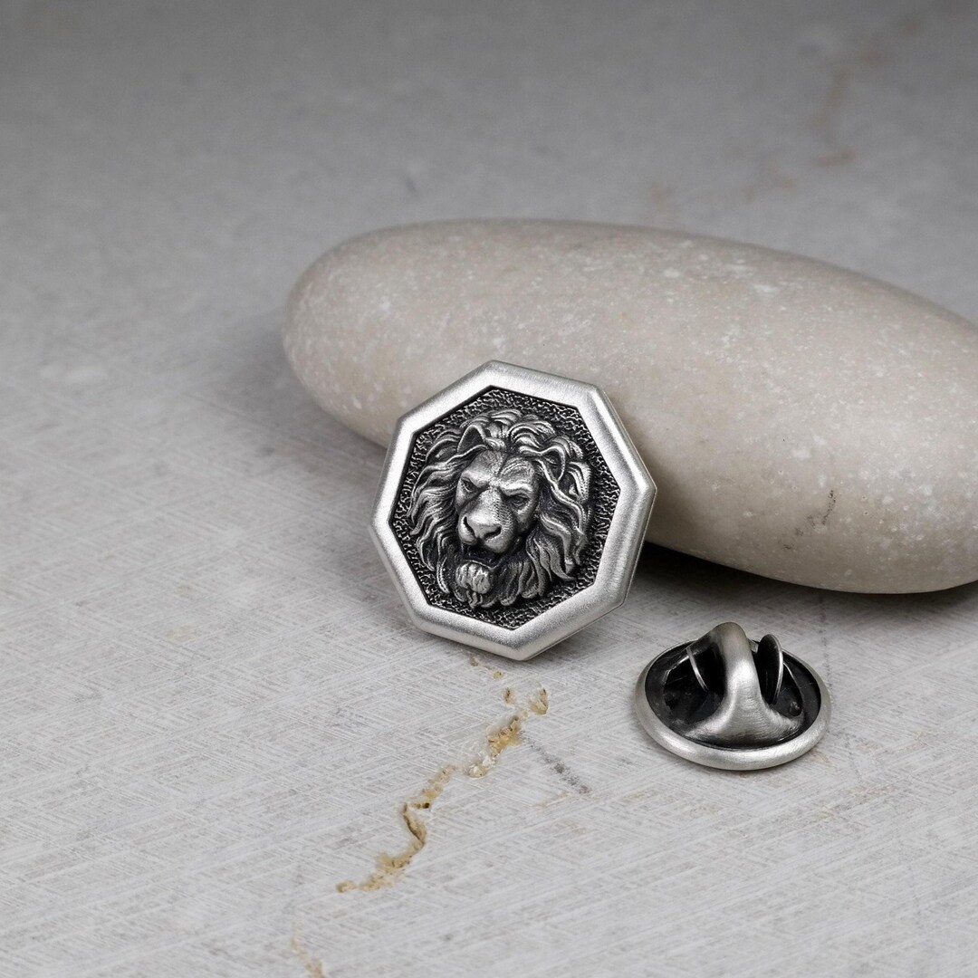 Octagon Lion Head Pin, Medieval Brooch, Jewelry Accessories, Lapel ...