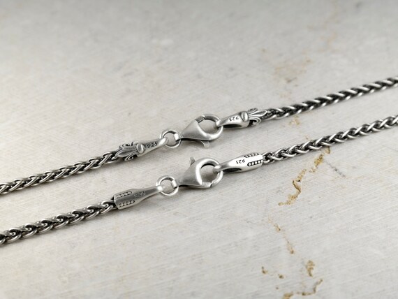 2.5MM Wheat Braided Chain Men's Women's Unisex Silver - Etsy