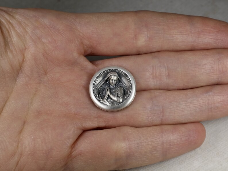 Virgin Mary Round Brooch Pin Holy Mother Lapel Badge - Etsy