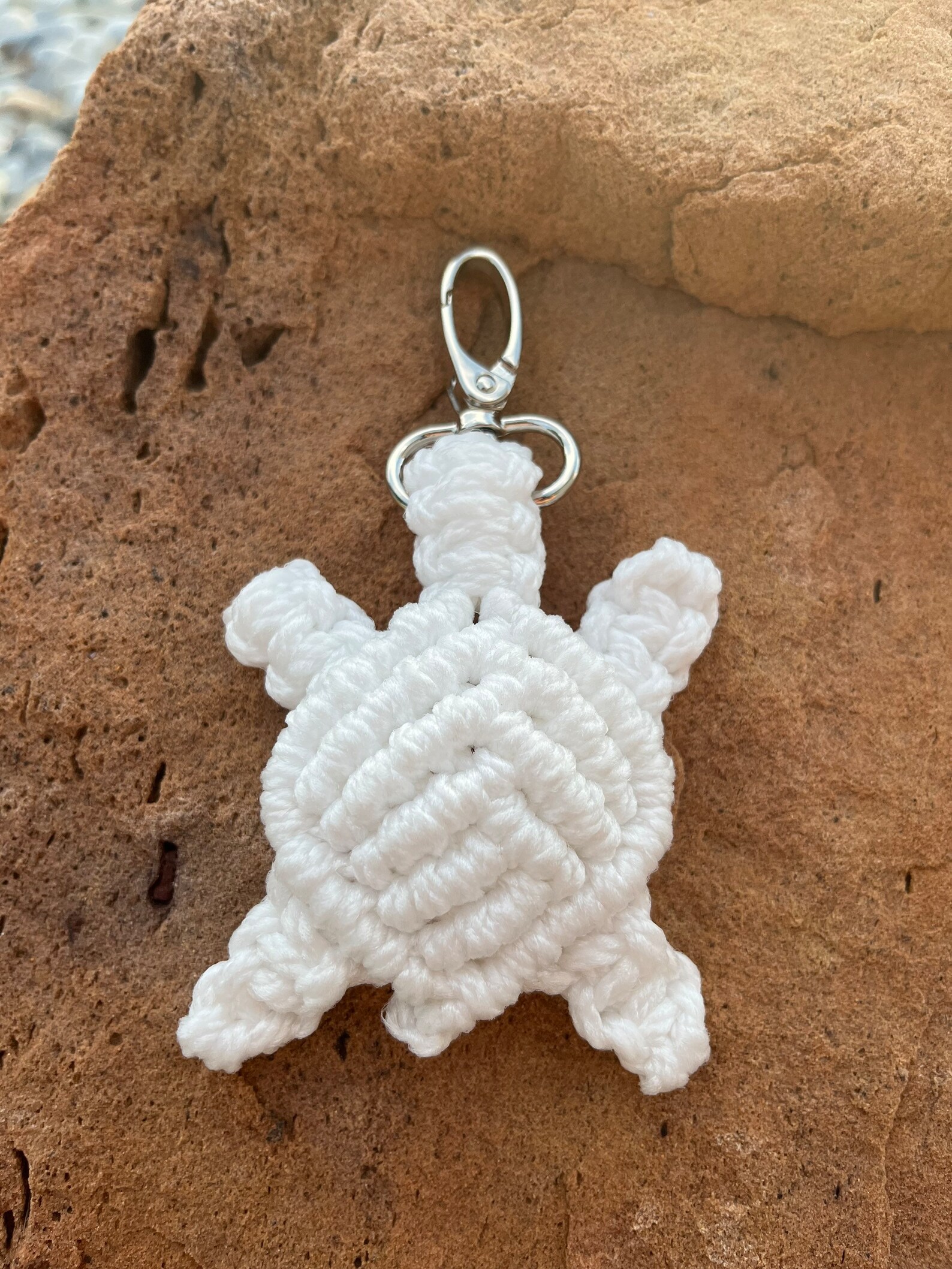 Macrame Turtle Keychain, Comes With Lobster Clips, Macrame Gifts ...