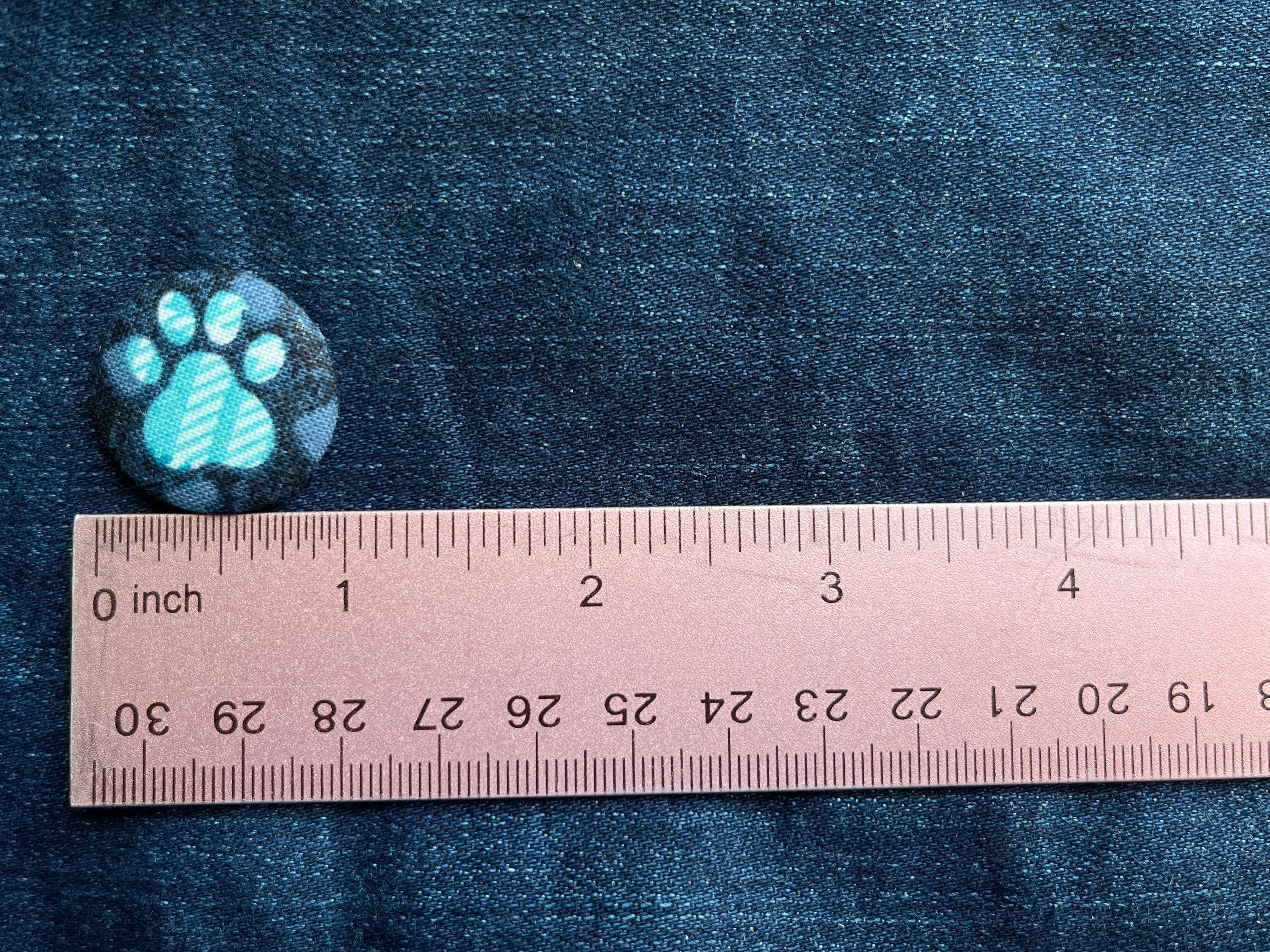 Set of 5, Fabric Button, Paw Print, Cats Vet Tech, National Vet Tech ...