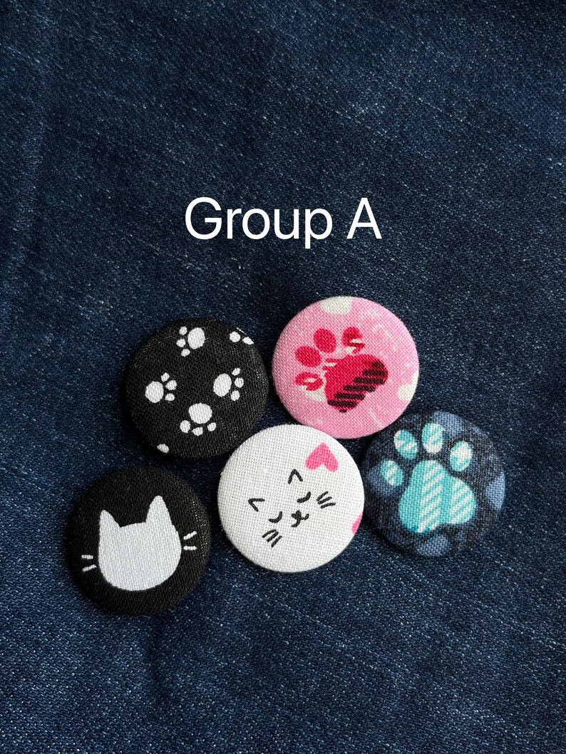 Set of 5, Fabric Button, Paw Print, Cats Vet Tech, National Vet Tech ...