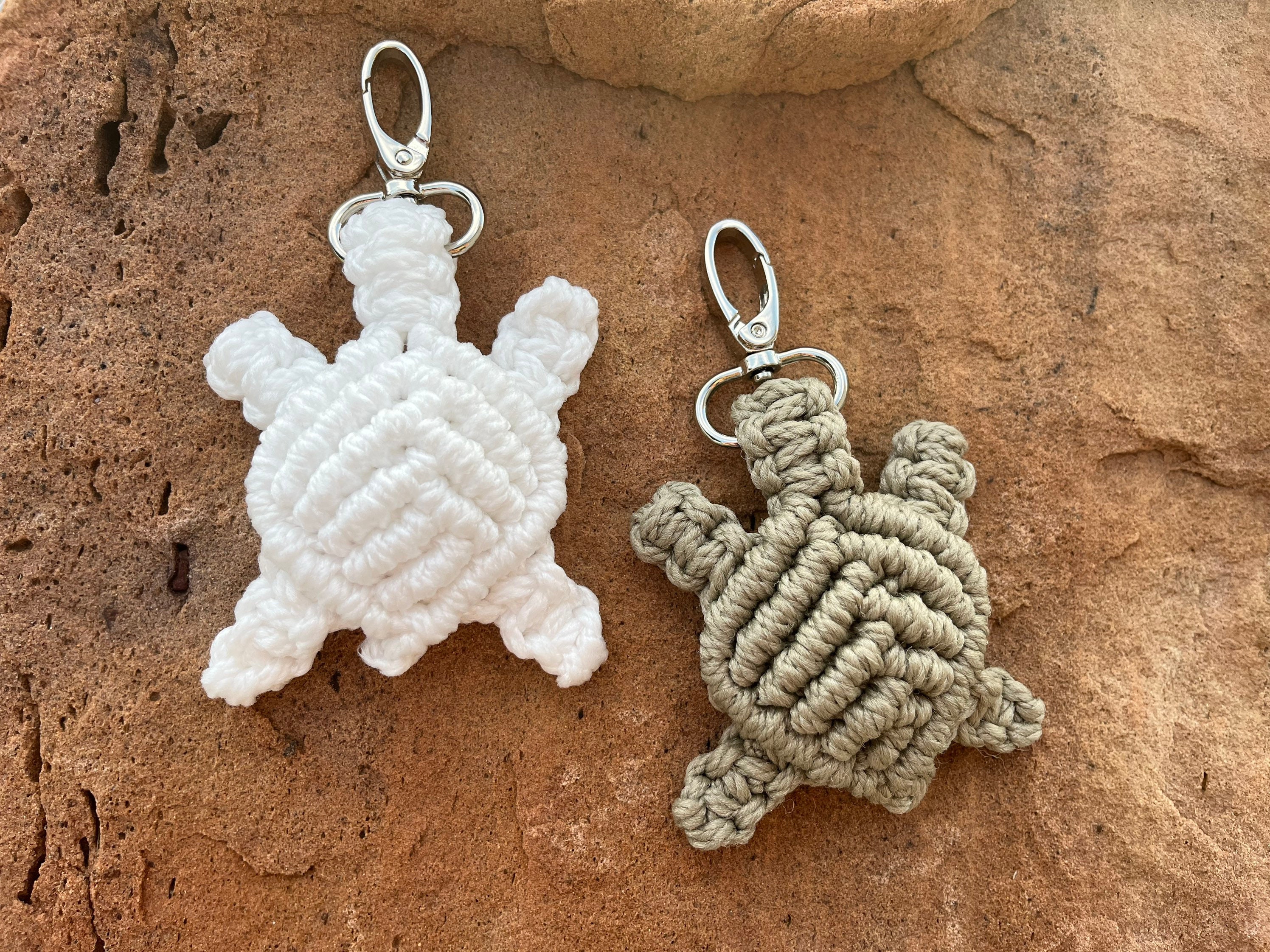 Macrame Turtle Keychain, Comes With Lobster Clips, Macrame Gifts ...