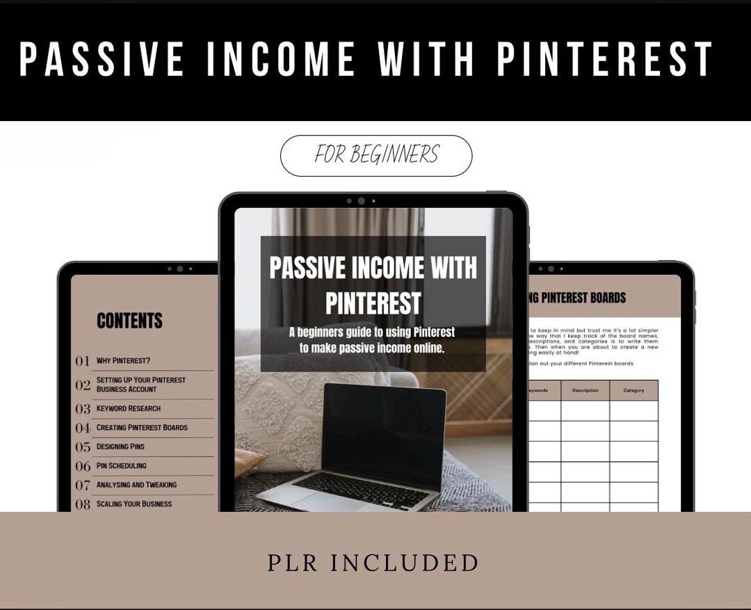 PLR Pinterest Guide for Passive Income, Pinterest Marketing Digital ...