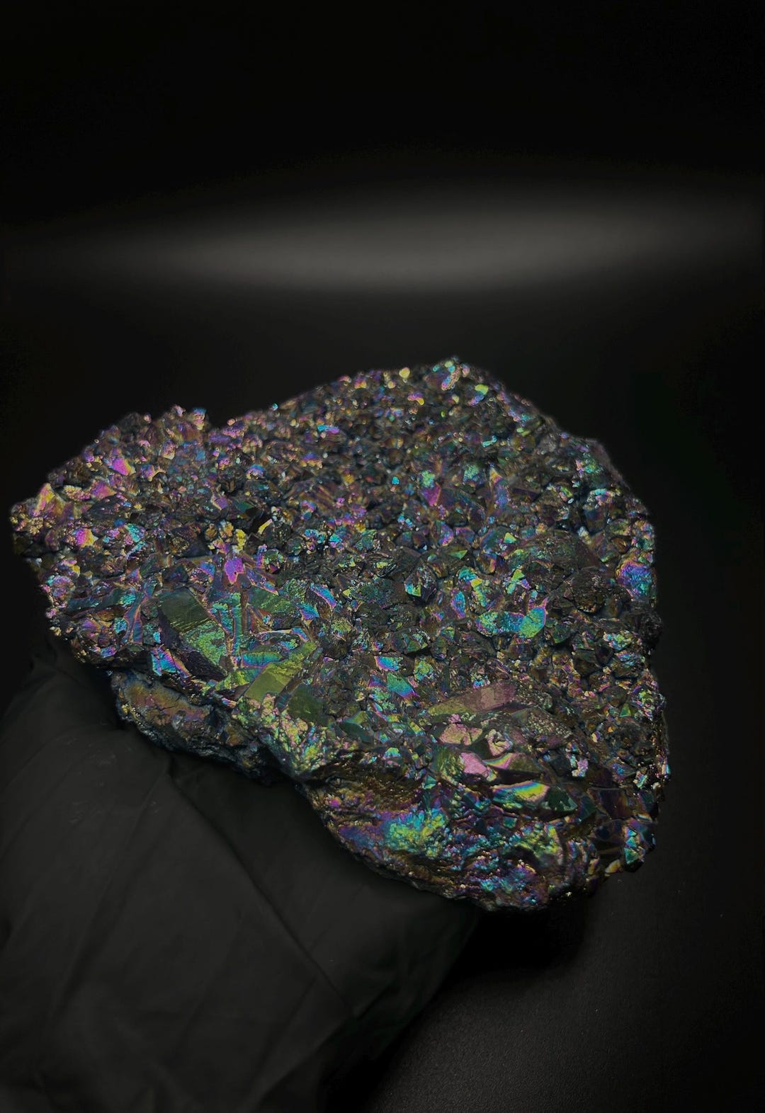 Titanium Aura Amethyst Crystal, Rainbow Amethyst Cluster for Energy ...