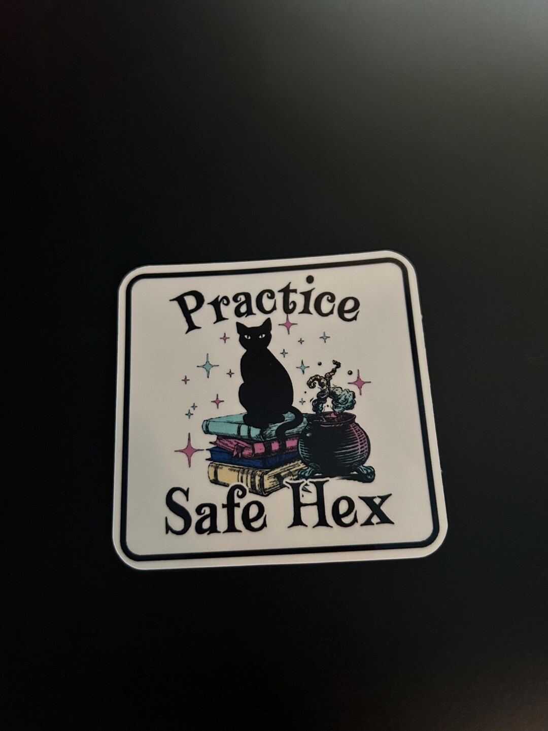 Cute Witty Cat Sticker, Safe Hex, Halloween Sticker, Witchy Decor - Etsy