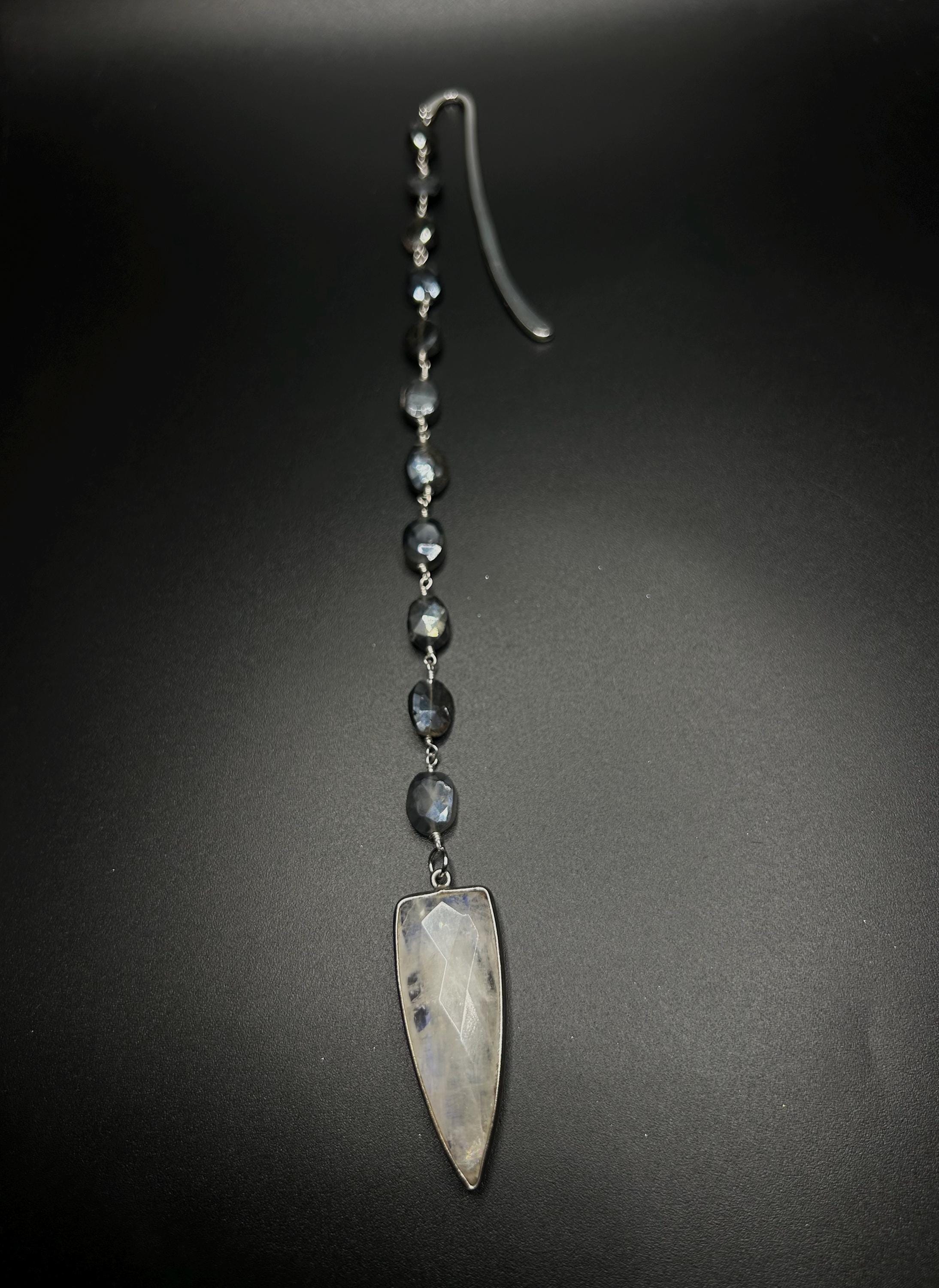 Mystic Moonstone Crystal Bookmark - Silver Bookmark for Book Lovers ...