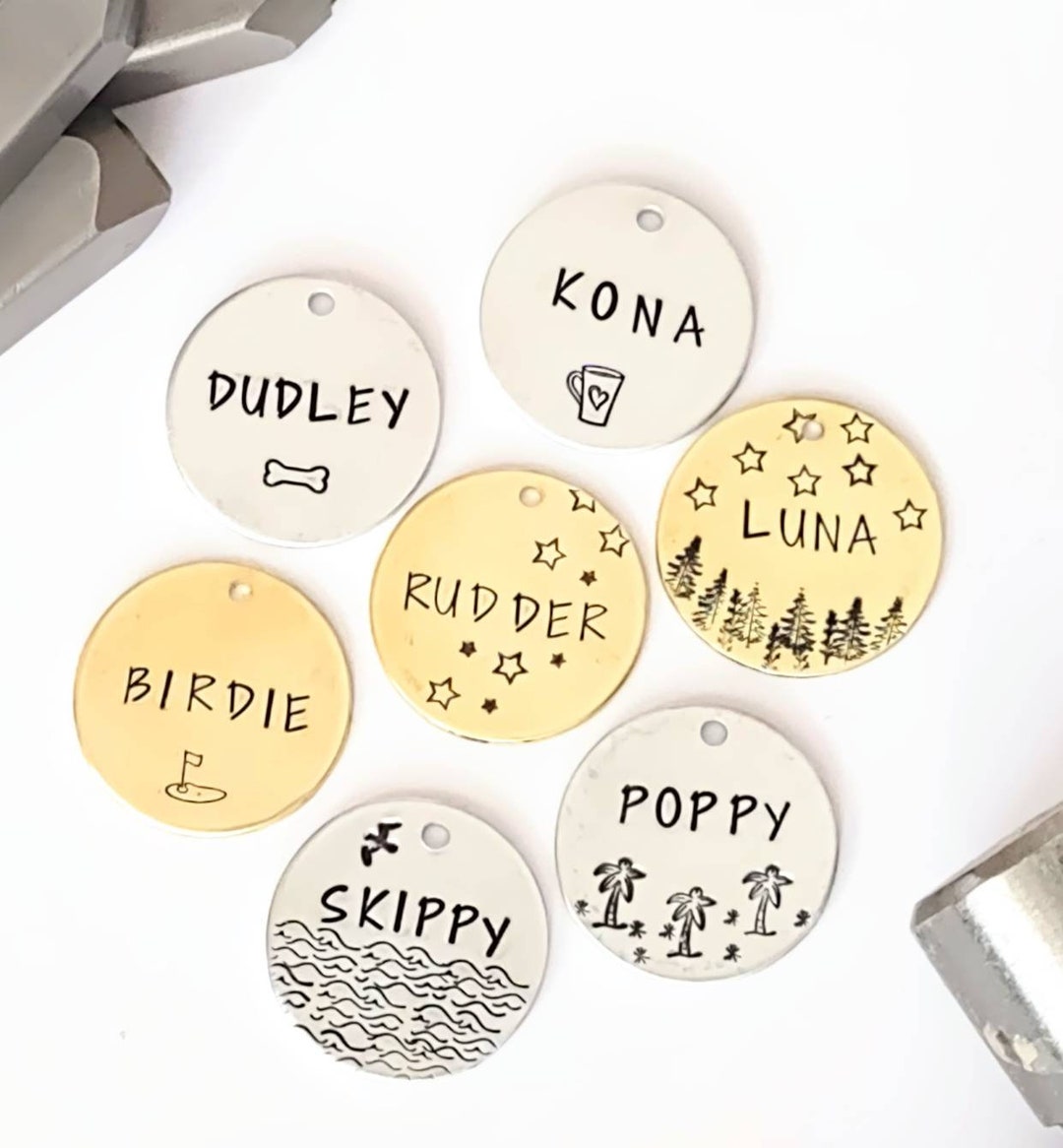 Personalized Dog Tag for Dogs or Cats Pet ID for Collar Palm - Etsy