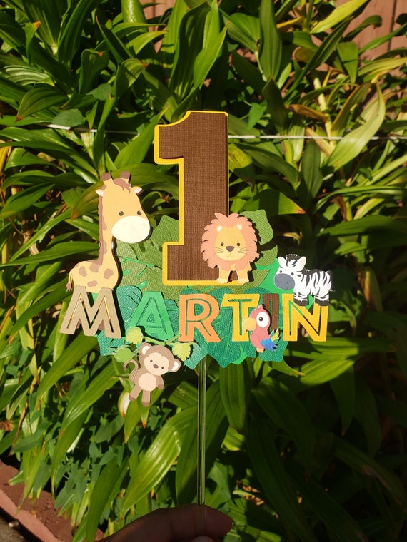 Safari Theme Cake Topper With Name and Age - Etsy