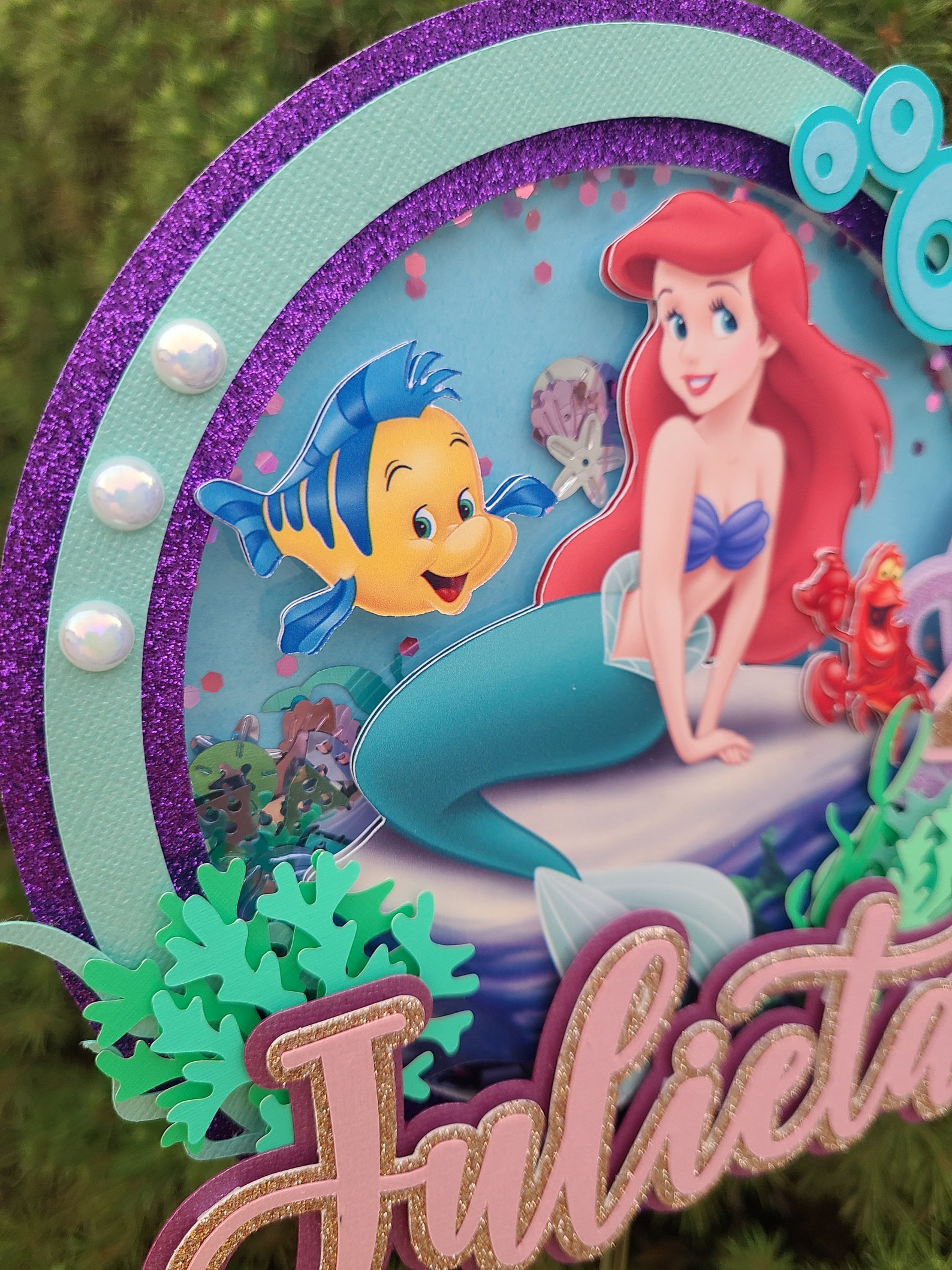 Little Mermaid Shaker Cake Topper for Birthday Personlized - Etsy