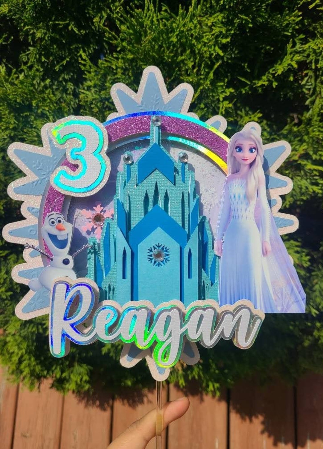 Frozen Elsa Inspired Shaker Cake Topper - Etsy