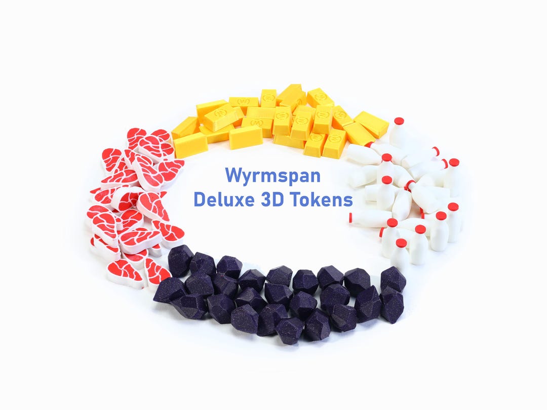 Wyrmspan 3D Printed Resource Tokens: Meat, Milk, Gemstones, Gold - Etsy