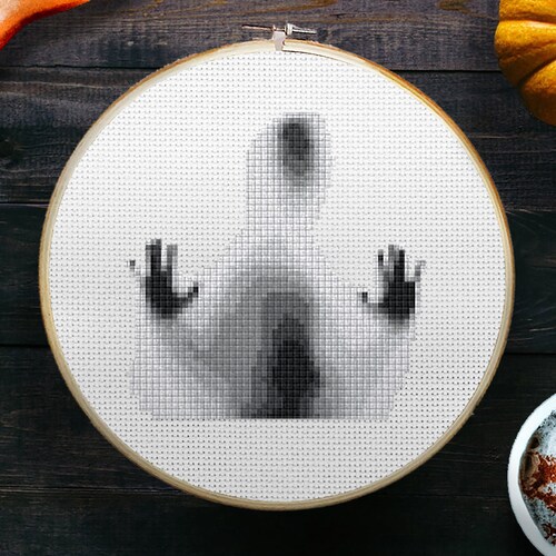 Spooky Cross Stitch Pattern Halloween Embroidery Design - Etsy