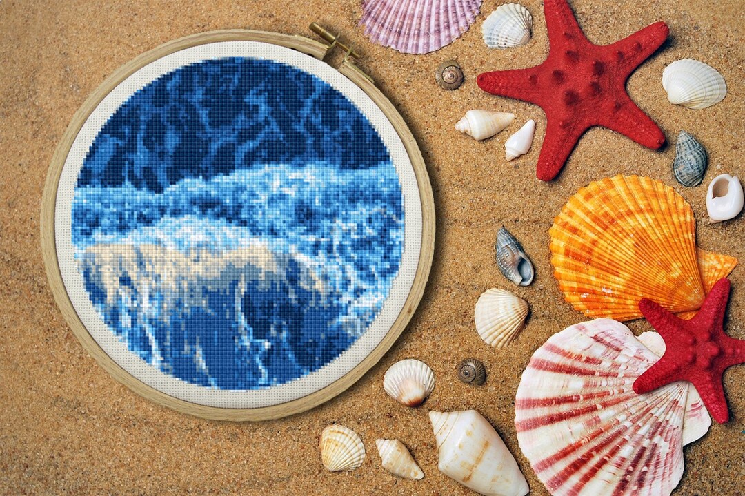 Sea Foam Ocean Cross Stitch Pattern - Etsy