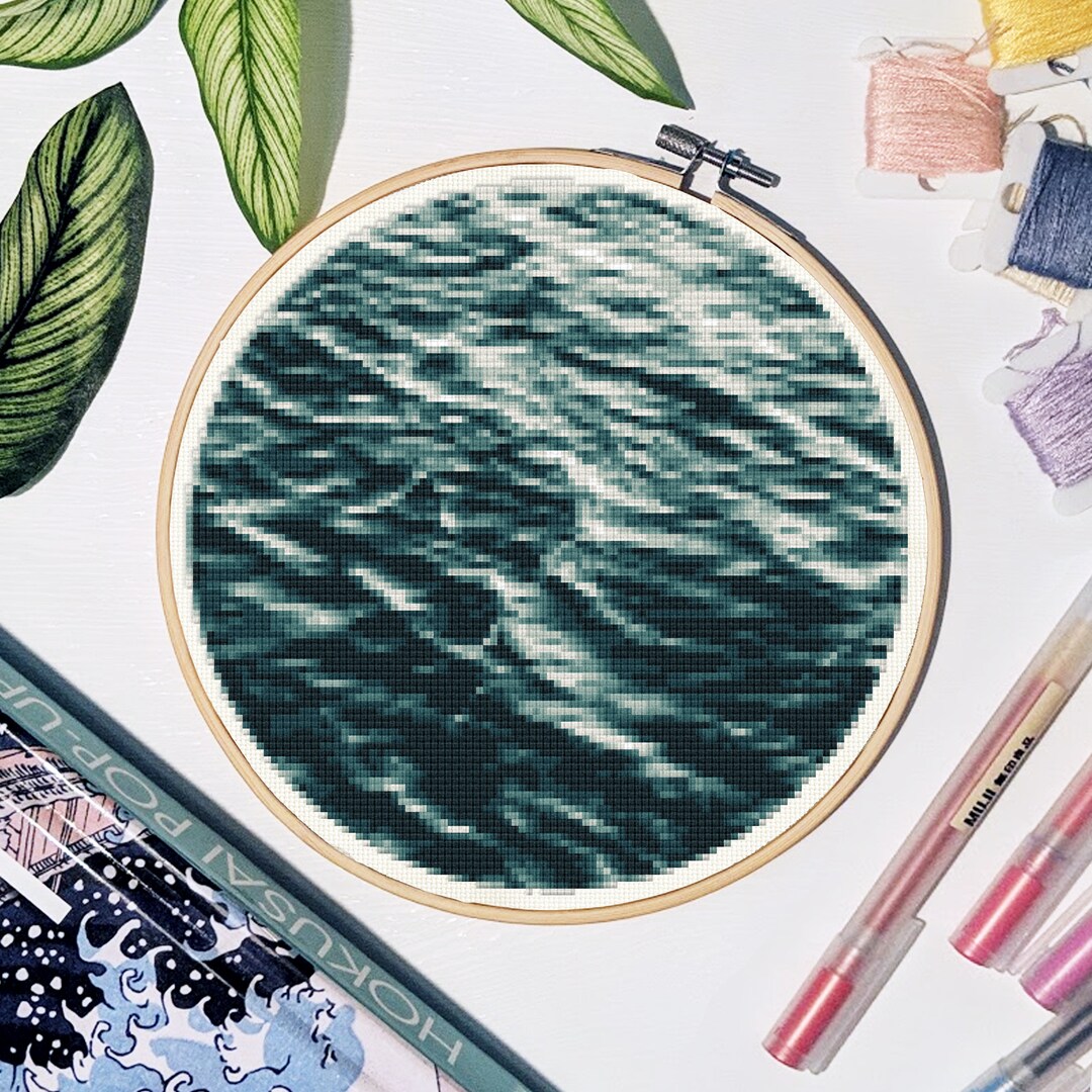 Rough Waters Cross Stitch Pattern | Ocean Sea Water Nature Cross Stitch ...