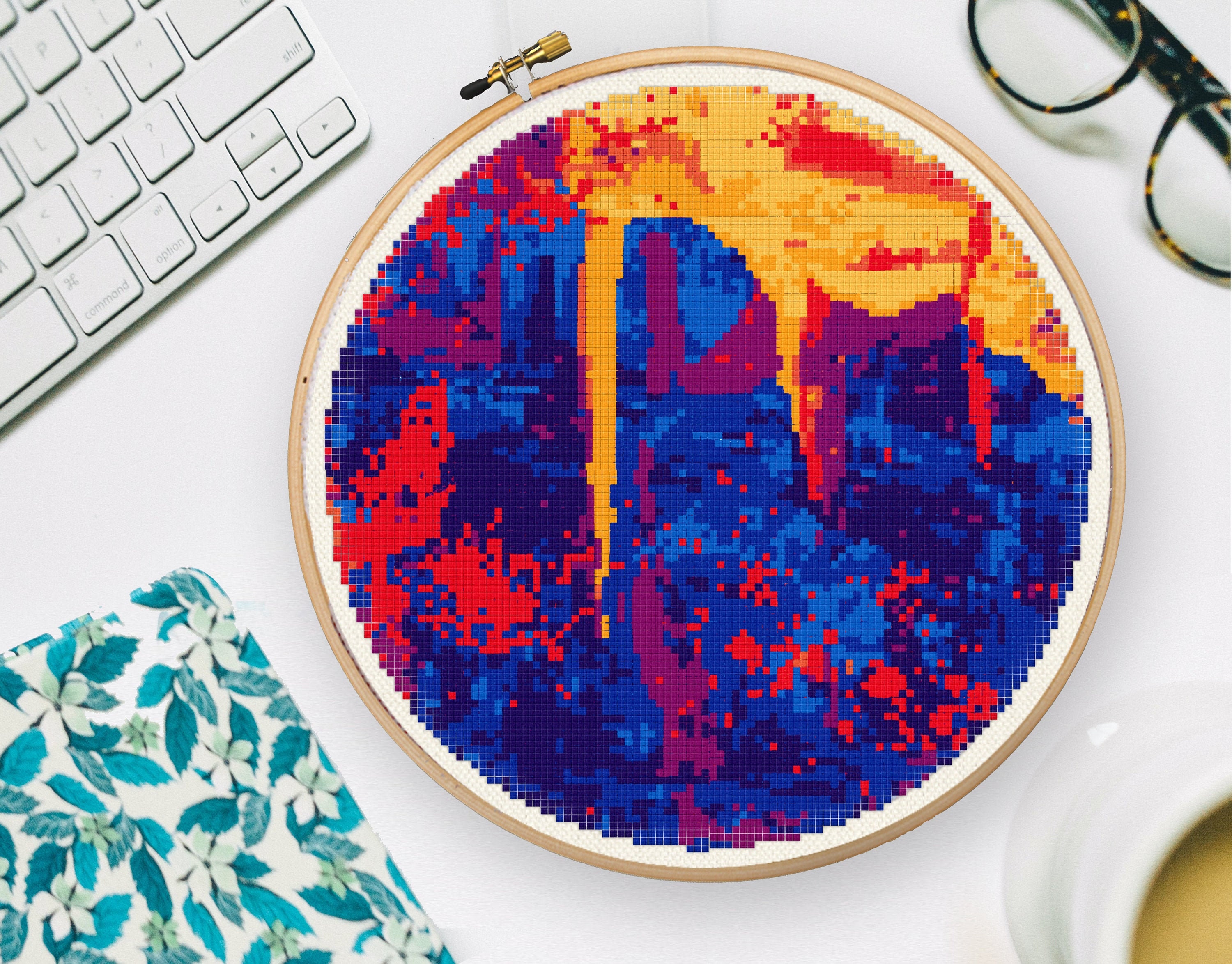 Color Drip Cross Stitch Pattern Modern Splatter Drip Paint - Etsy