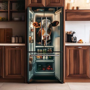 Funny Cow Fridge Decal: Realistic Animal Refrigerator Wrap - Etsy
