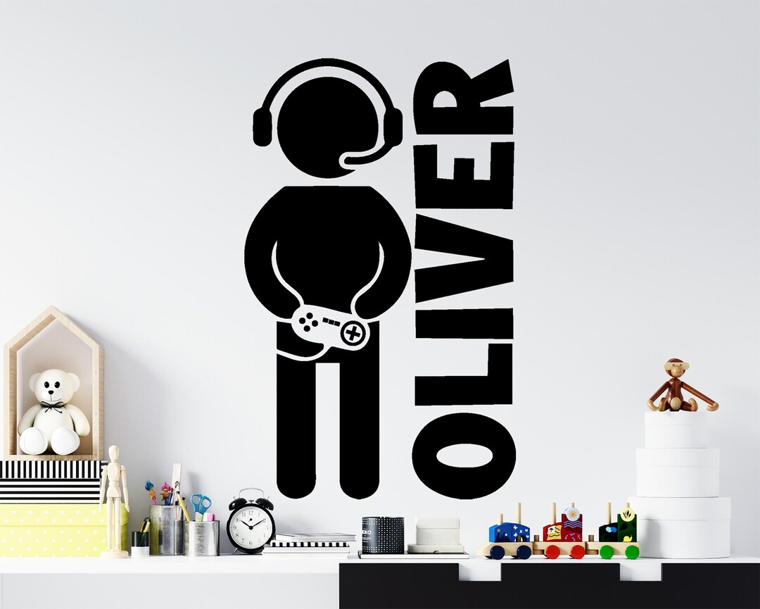 Personalized Name Wall Decal, Game Decal, Gamer Room Decor, Gamer ...