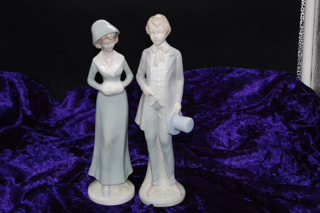 Vintage Romantic Couple Figures Figurines Statuettes Porcelain Male and ...