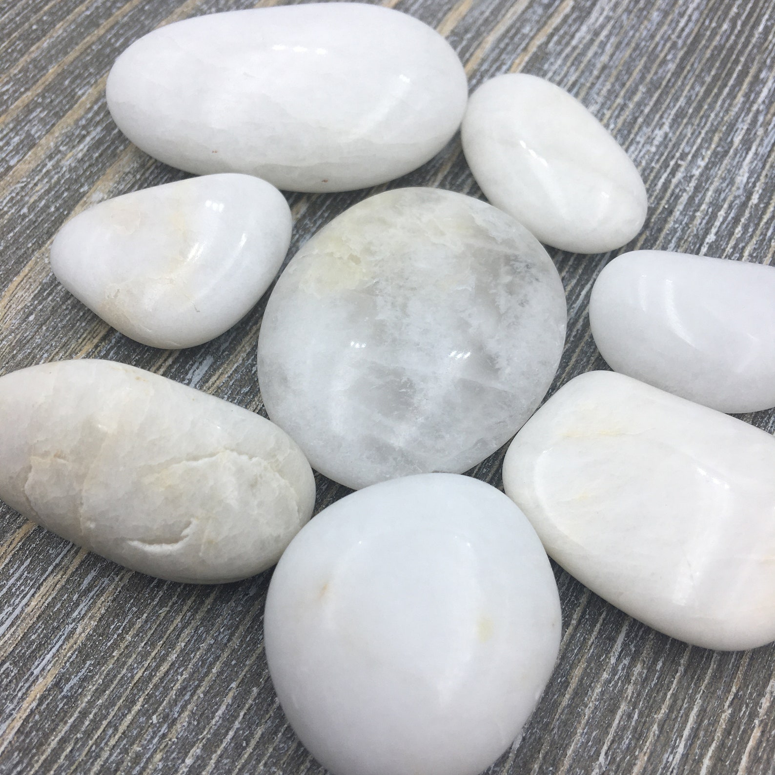 White Polished Fidget Rocks Relaxation Calming Self Care - Etsy