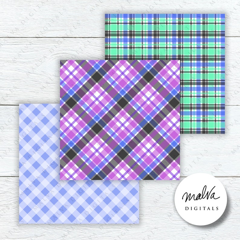 Bright Neon Plaids Digital Paper Pack Bright Rainbow Plaids - Etsy