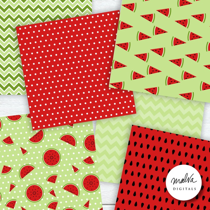 Watermelon Digital Paper, Printable Paper, Scrapbook Paper,scrapbooking ...