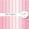 Valentines Pink & Red Gingham Plaid Digital Paper, Seamless Patterns ...