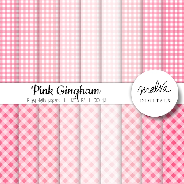Pink Gingham Pattern - Etsy
