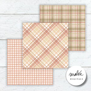 Summer Plaids Digital Paper Pack, Bohemian Plaids Digital Background ...