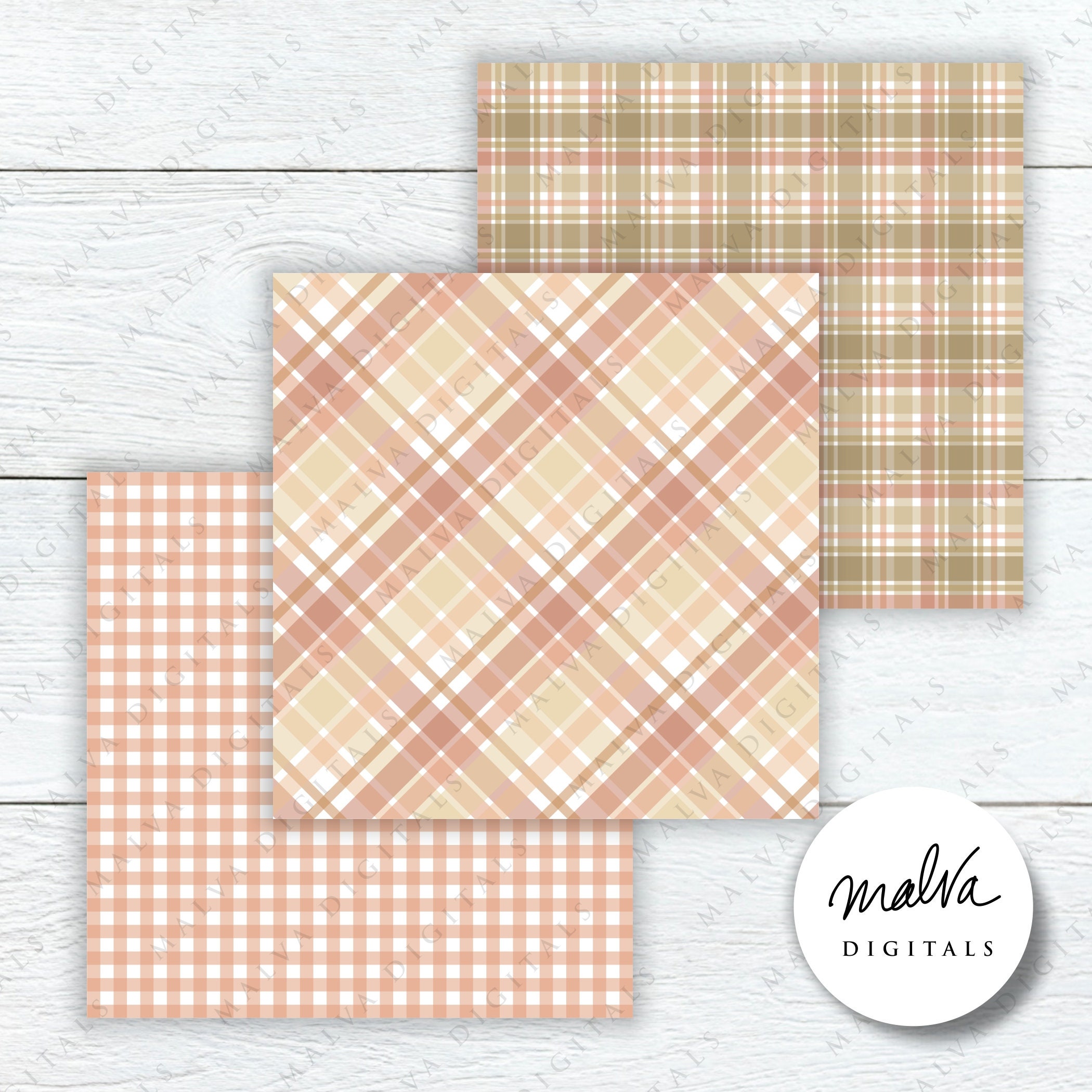 Summer Plaids Digital Paper Pack Bohemian Plaids Digital - Etsy