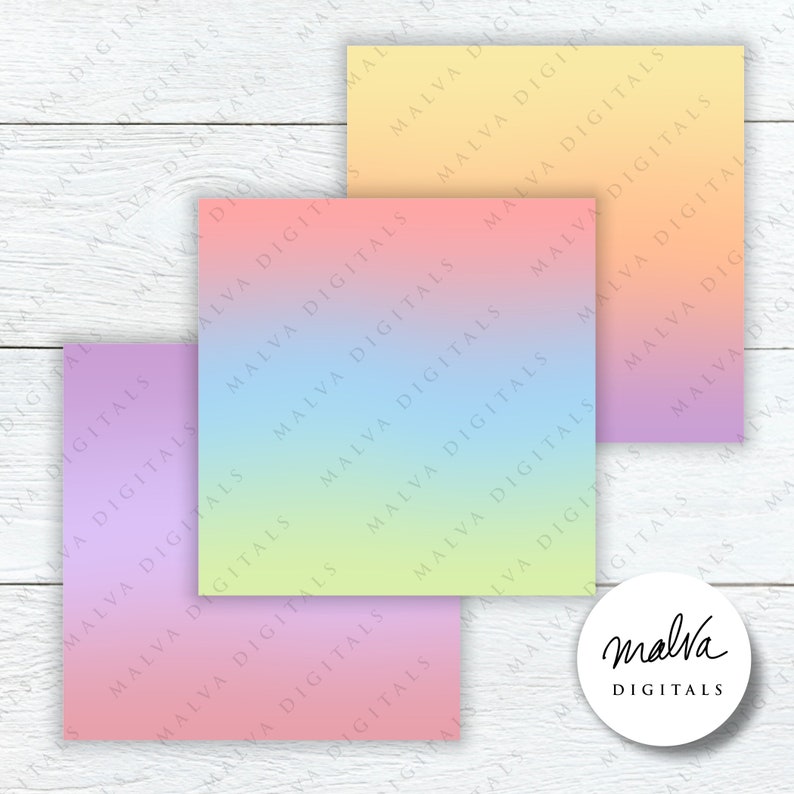 Pastel Ombre digital paper pack digital background pastel | Etsy