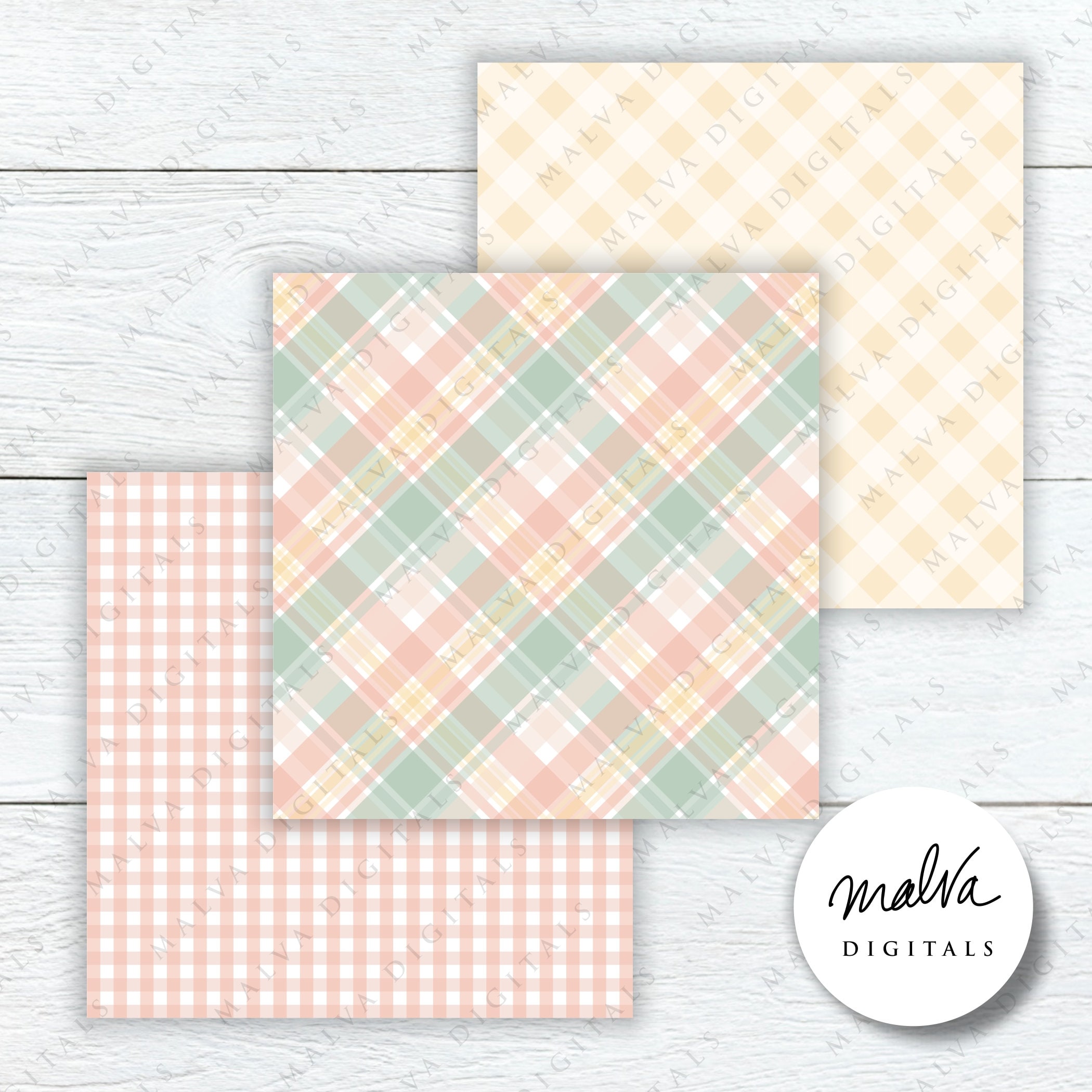 Easter Plaids Digital Paper Pack Spring Plaids Digital - Etsy